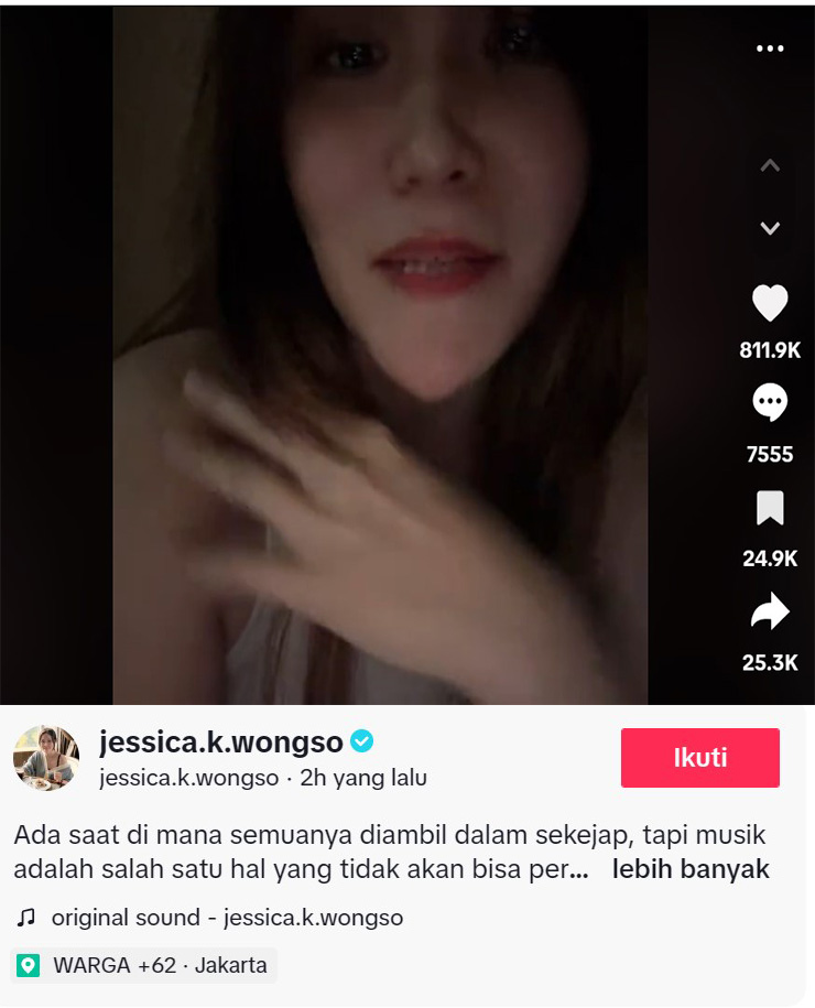 Jessica Wongso Main TikTok, Netizen Salfok Sama Captionya: Vibenya Era 2010an
